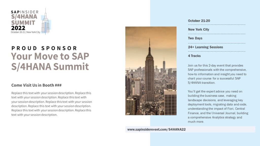 SAPinsider SAP S4/HANA Summit 2022 Sponsor Marketing Kit - Mastering SAP
